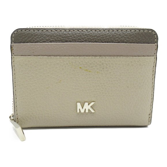 Michael Kors | Bags | Michael Kors Coin Purse Wallet Beige Leather ...